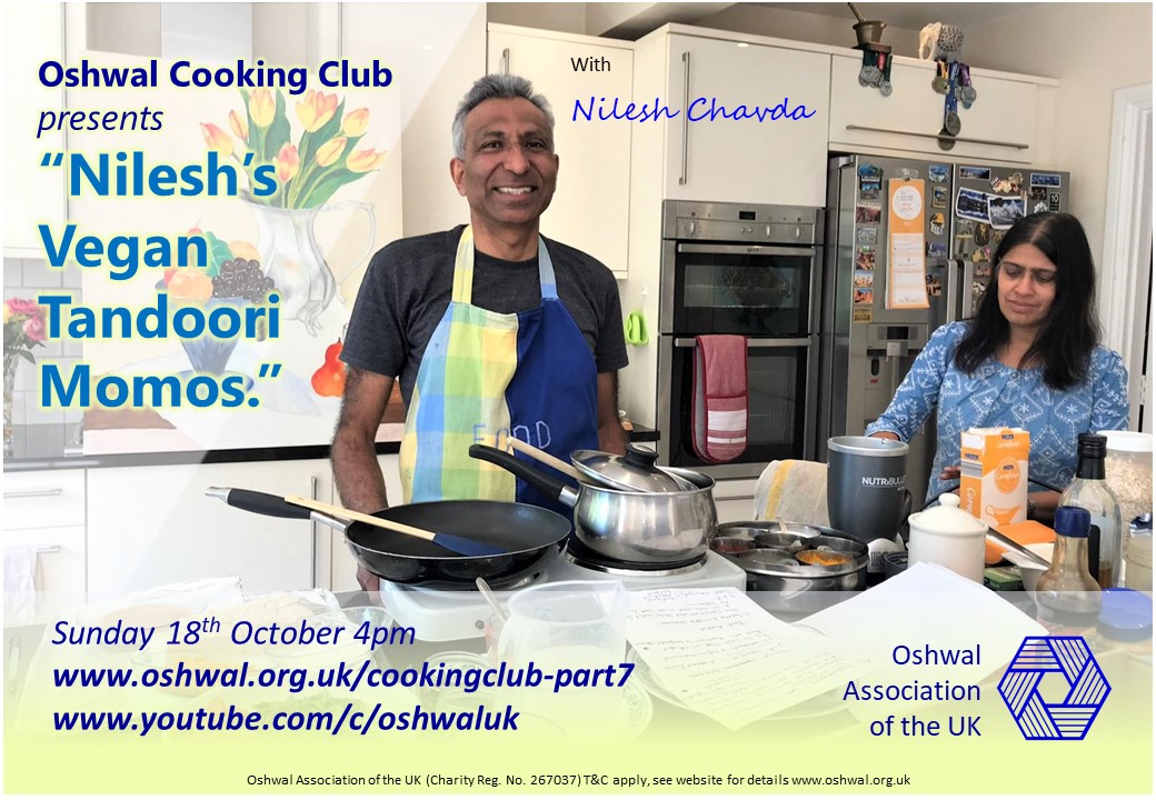 OAUK Cooking club poster oct 2020 | Oshwal Association of the U.K.