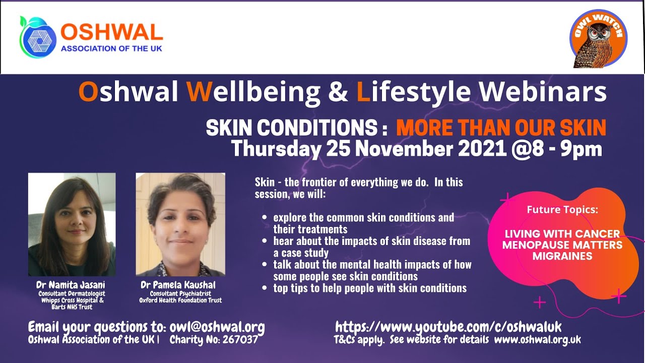 Oshwal Health Talk – Skin – the frontier of everything we do | Oshwal ...