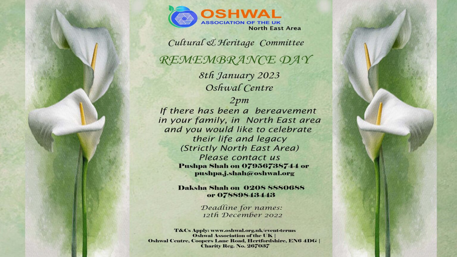 North East Area – Remembrance Day | Oshwal Association of the U.K.