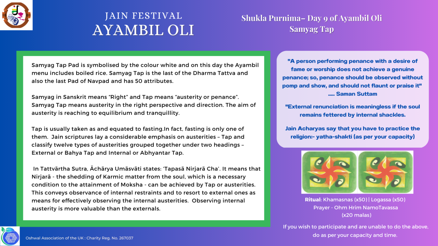 Chaitra Maas – Shri Navpad Ayambil Oli – 2023 | Oshwal Association of ...