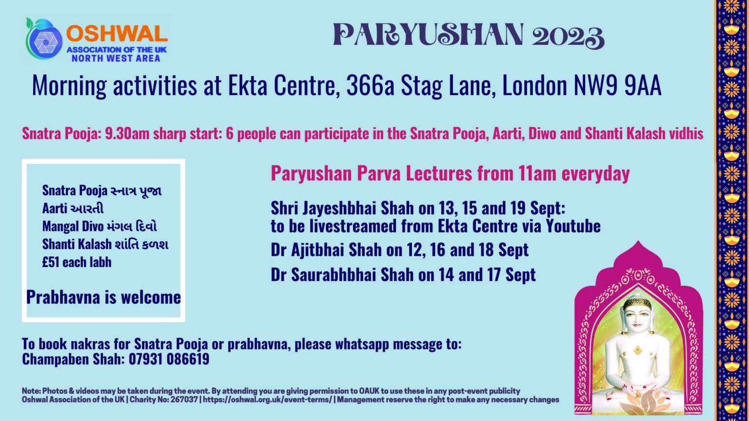 Paryushan 2023 | Oshwal Association of the U.K.
