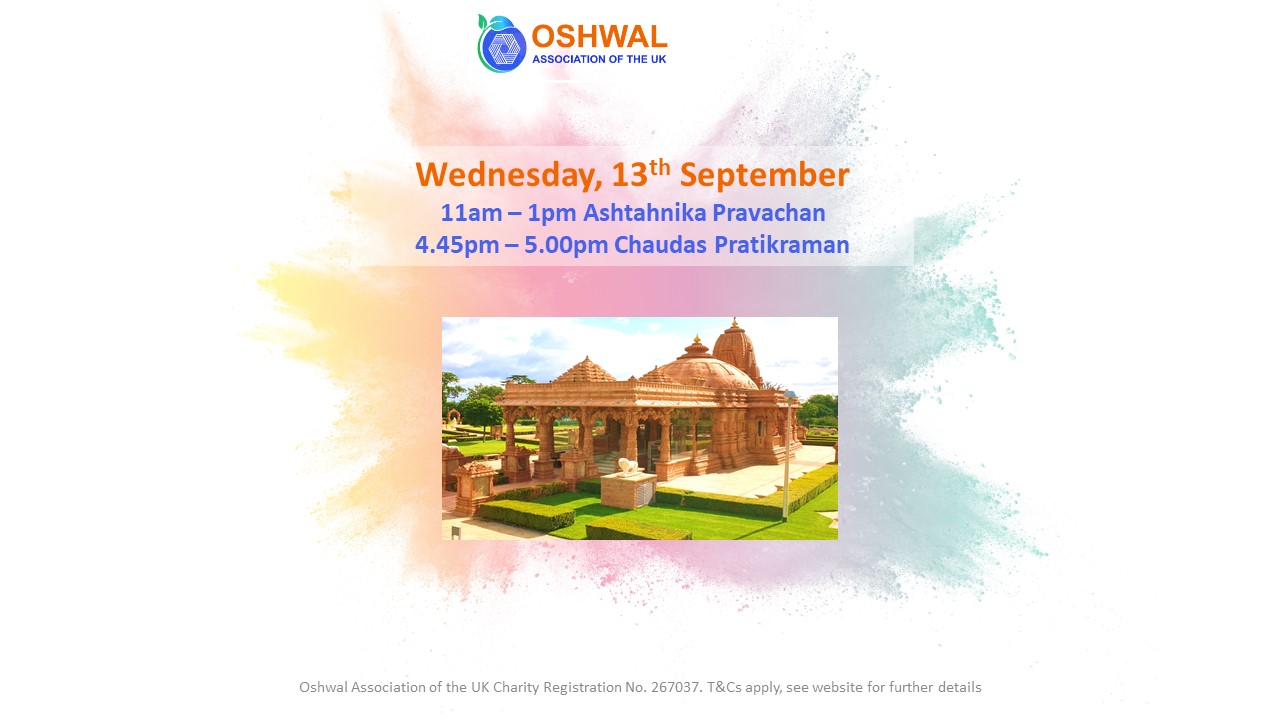 Paryushan Festival 2023 – Day 2 (PM) – Live Webcast | Oshwal ...