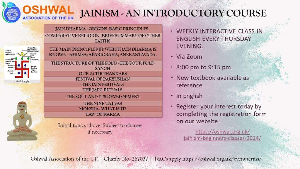 Jainism Classes 4 Beginners | Oshwal Association of the U.K.